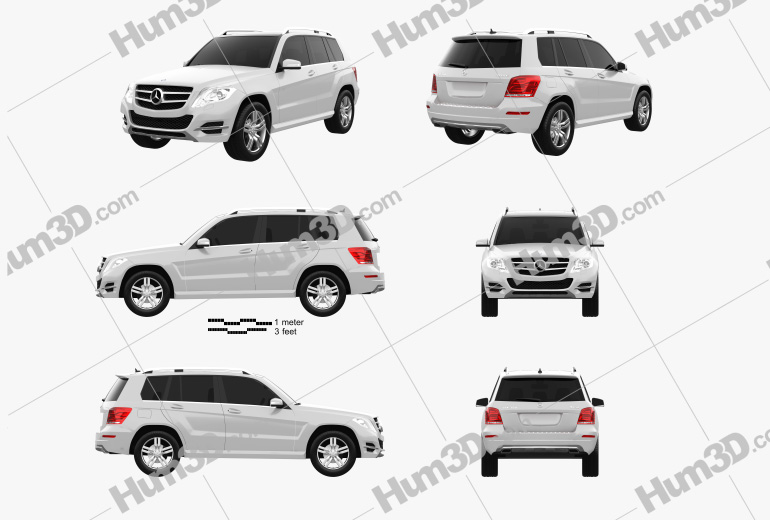 Mercedes-Benz GLK-Class X204 2016 Blueprint Template - 3DModels.org