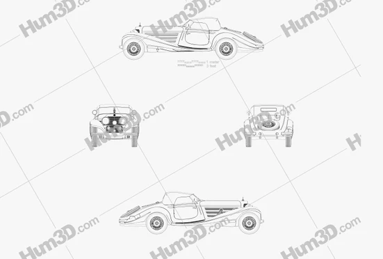 Roadster blueprints Download in PNG - 3DModels.org