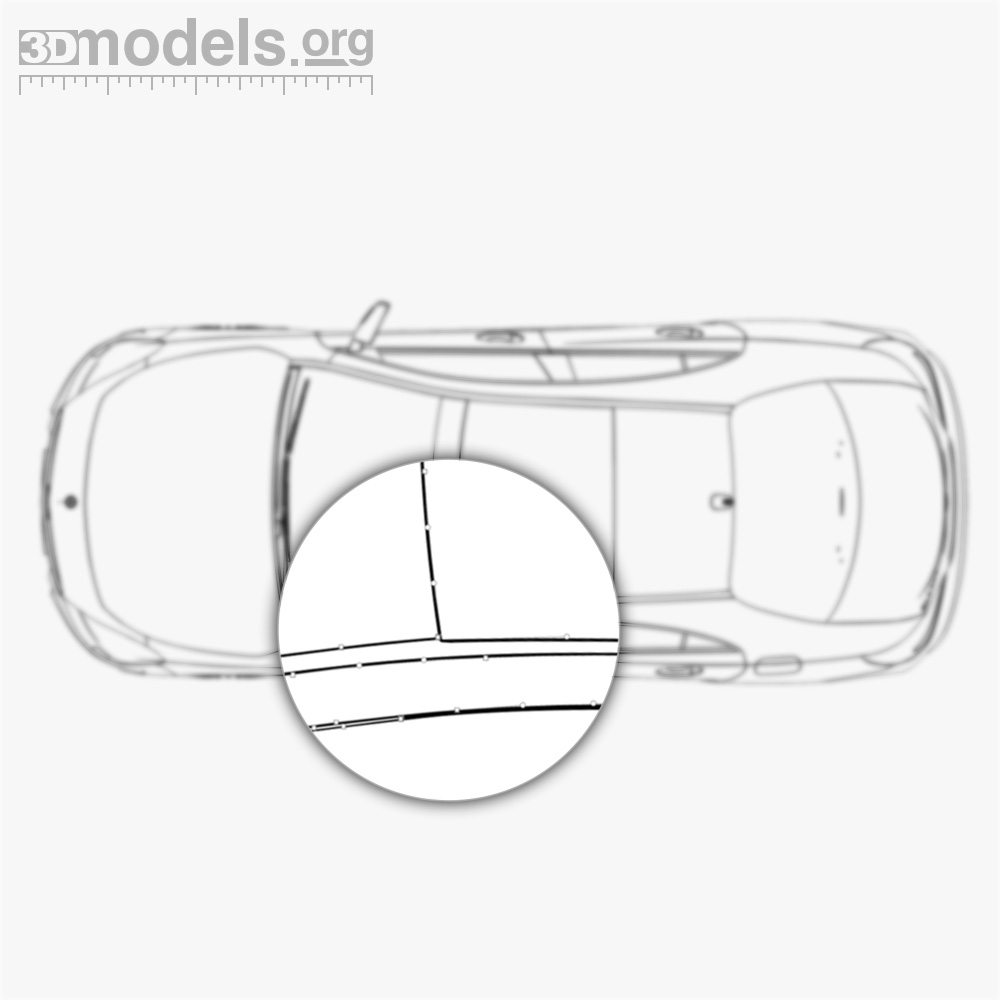 Mercedes-Benz CLA AMG Sports Package 2016 Vector Blueprint - 3DModels.org
