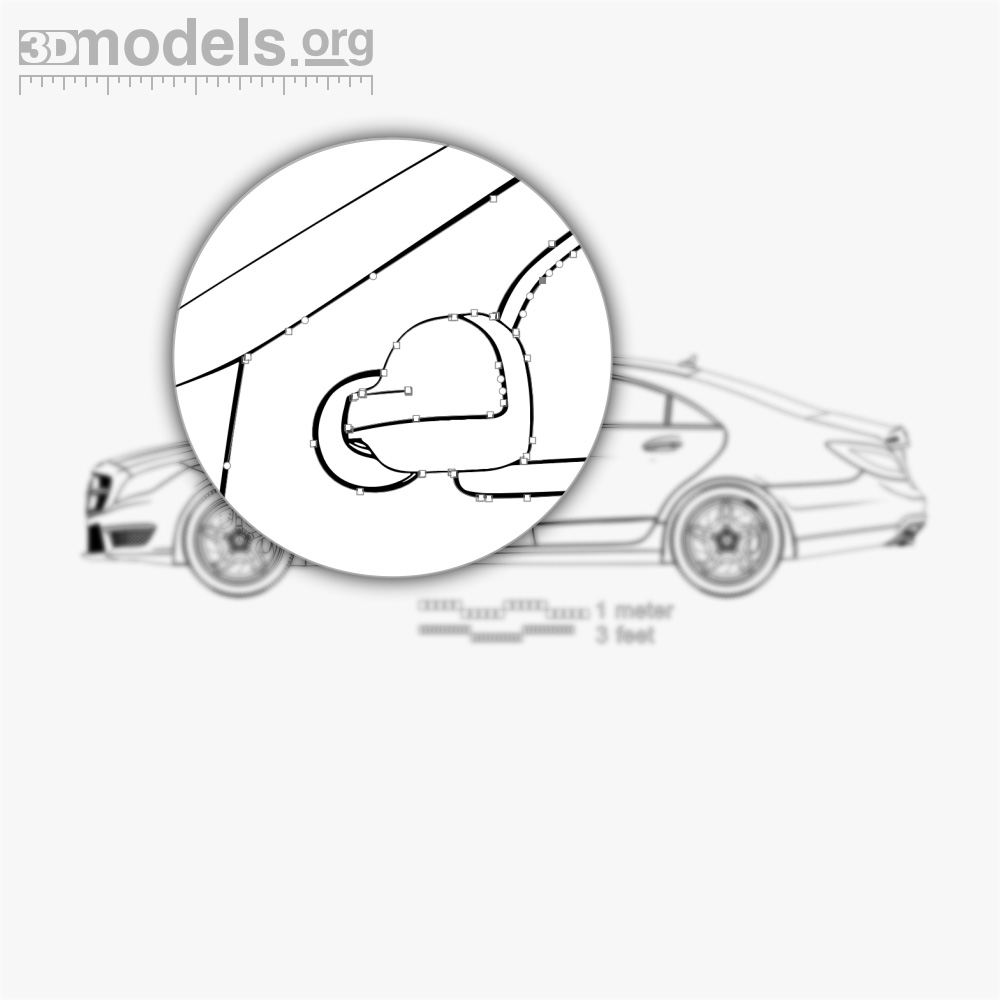 Mercedes-Benz CLS-class 63 AMG 2016 Vector Blueprint - 3DModels.org