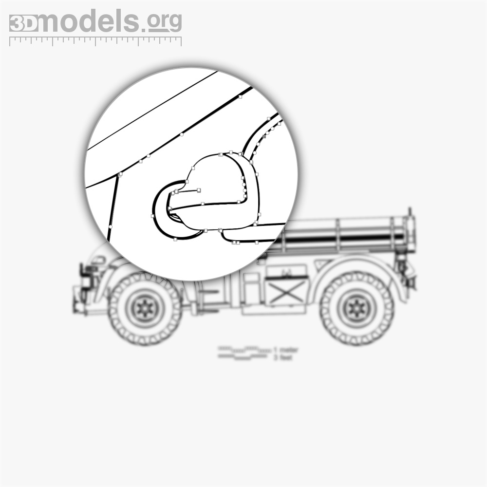 Mercedes-Benz Unimog U300 2014 Vector Blueprint - 3DModels.org
