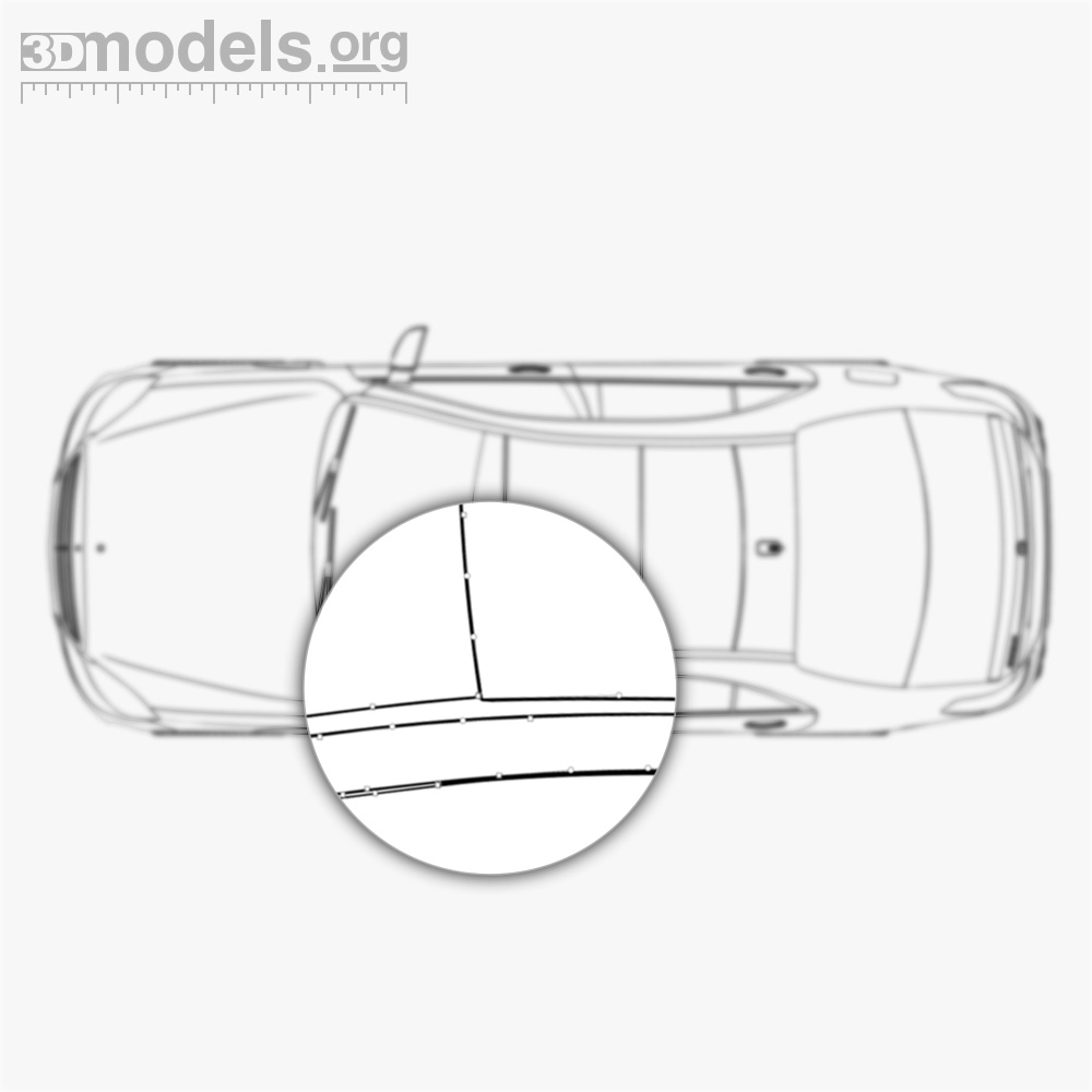 Mercedes-Benz S-Serisi W222 Brabus 2017 Vektör Teknik Çizim - 3DModels.org