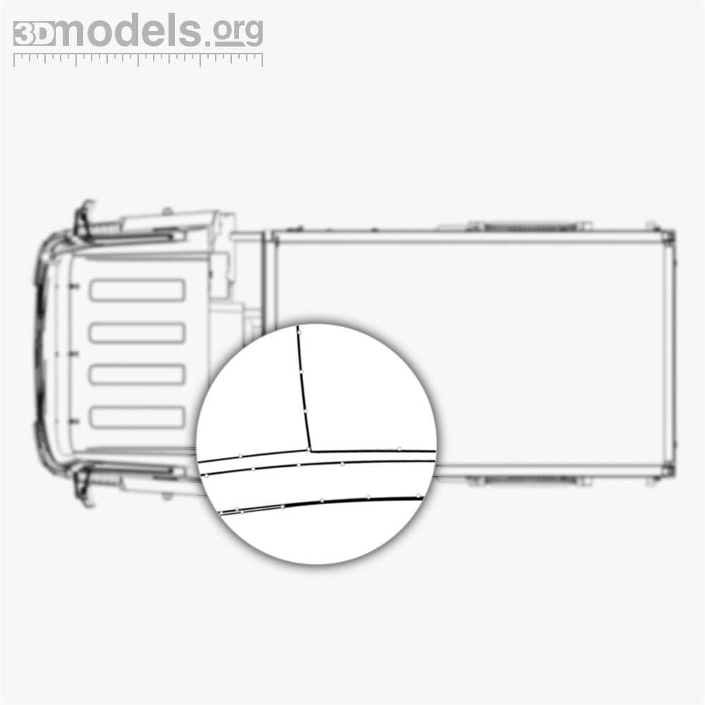 Mercedes-Benz Atego Tipper Truck 2016 Vector Blueprint - 3DModels.org