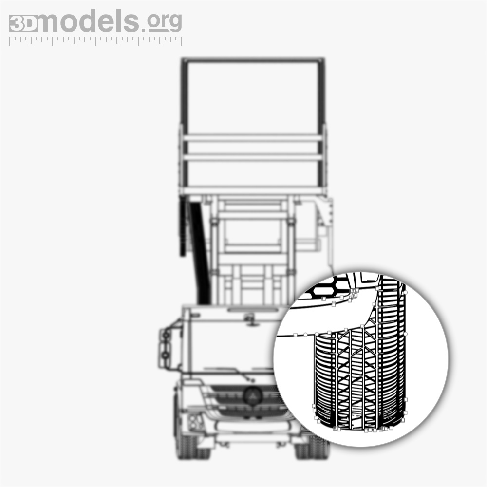 Mercedes-Benz Econic Airport Lift Platform Truck 2016 Vector Blueprint ...