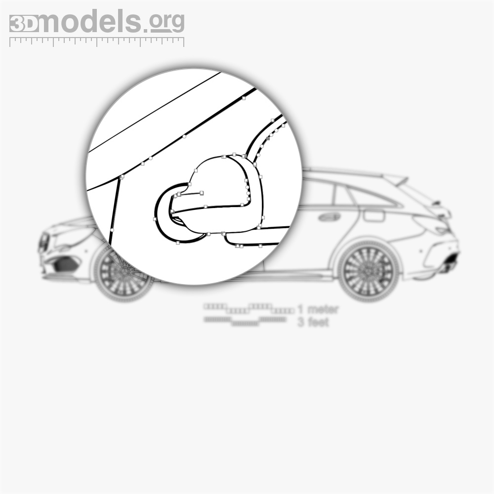 Mercedes-Benz CLA-class (C117) ShootingBrake AMG 2017 Vector Blueprint ...