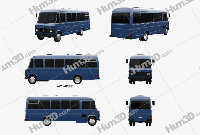 Mercedes-Benz O-309 1979 Blueprint Template - 3DModels.org