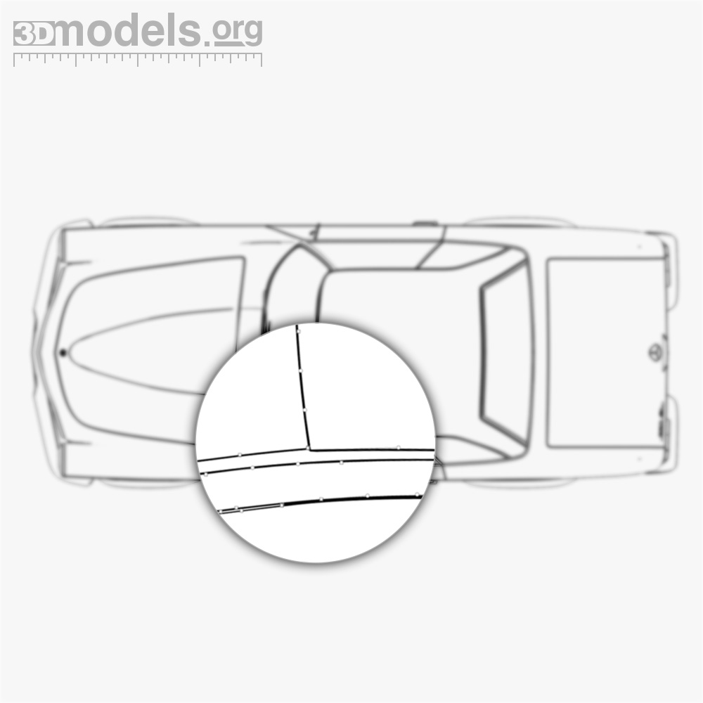 Mercedes-Benz SL-class (W113) 1963 Vector Blueprint - 3DModels.org