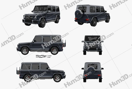 Mercedes-Benz G-Class blueprints Download in PNG - 3DModels.org