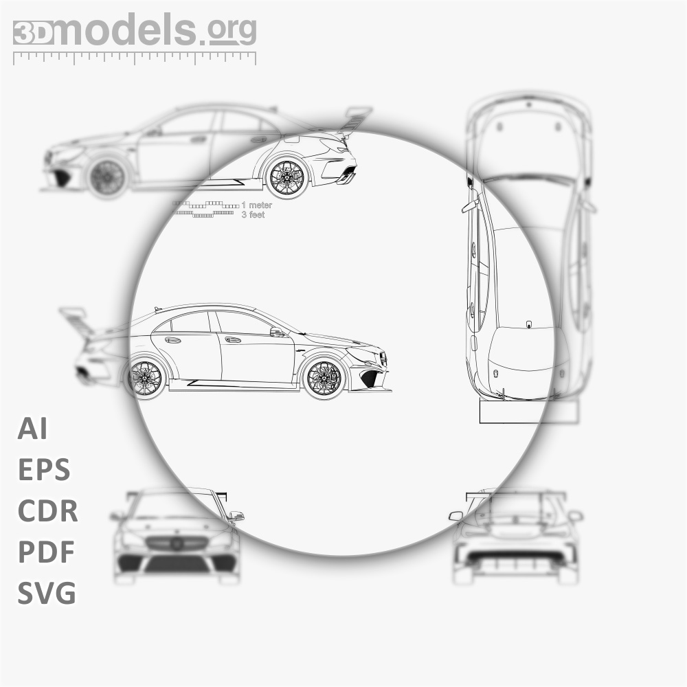 Mercedes-Benz Classe CLA (C117) AMG Racing 2015 Plan Vectoriel ...