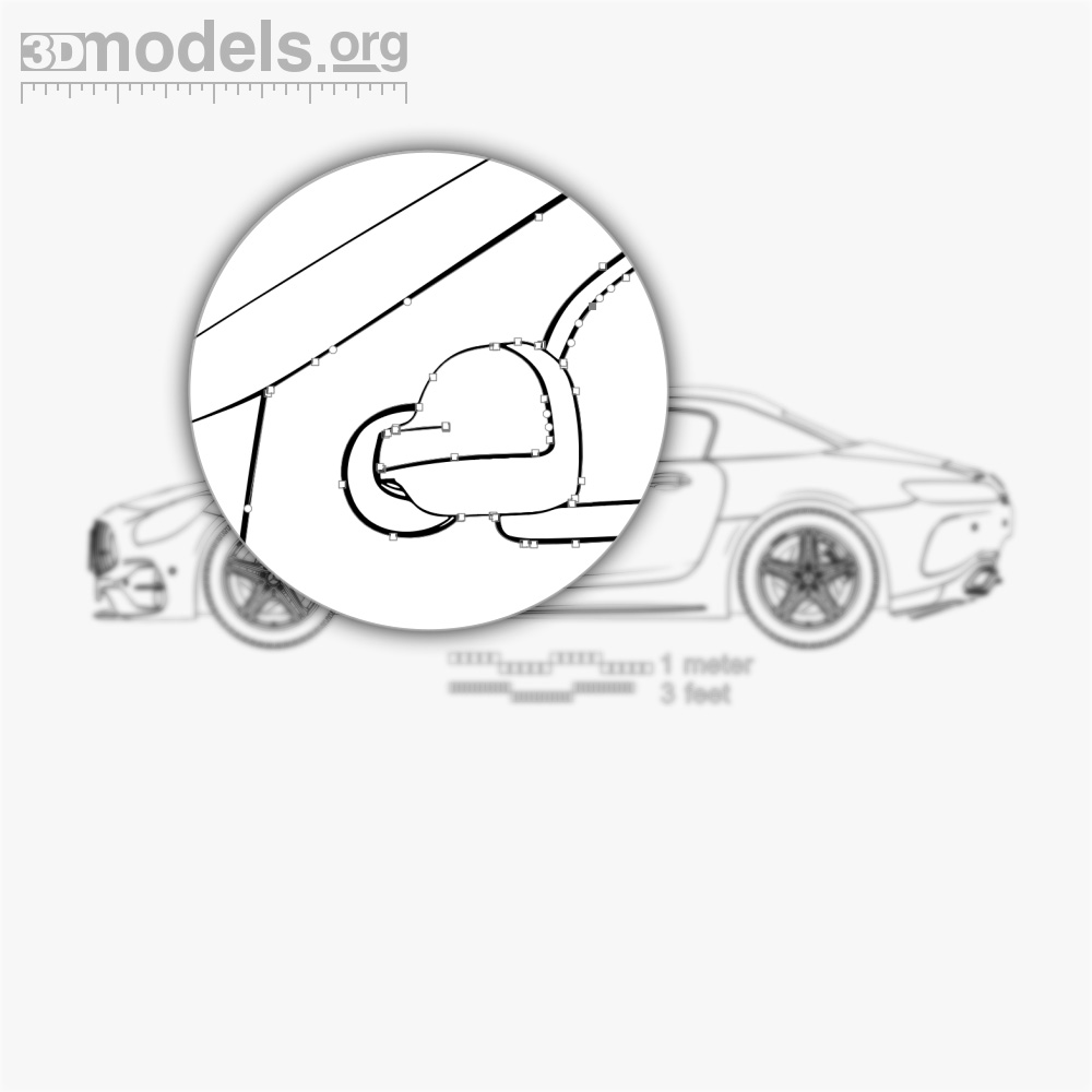 Mercedes-Benz AMG GT C Roadster 2018 Vector Blueprint - 3DModels.org