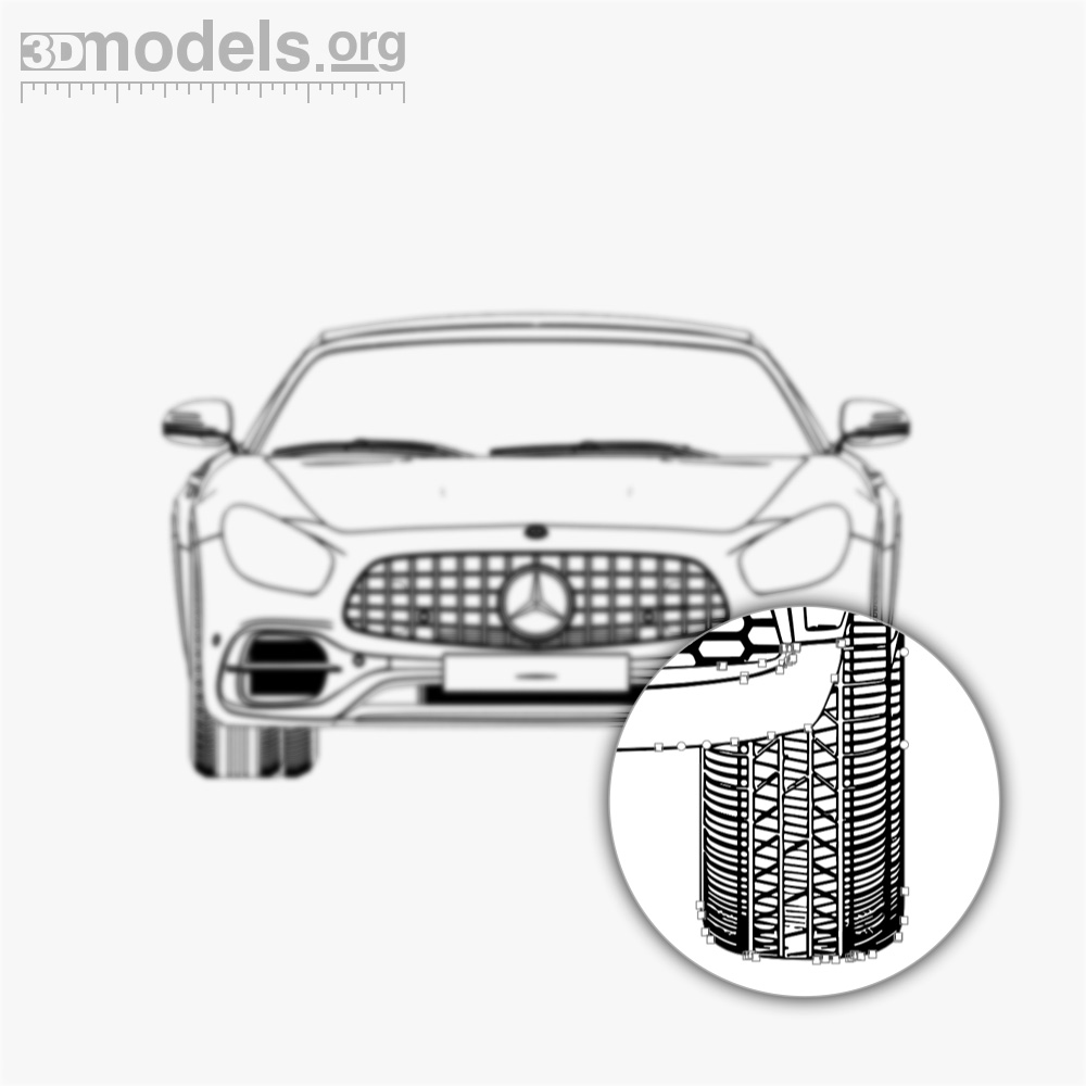 Mercedes-Benz AMG GT C Roadster 2018 Vector Blueprint - 3DModels.org