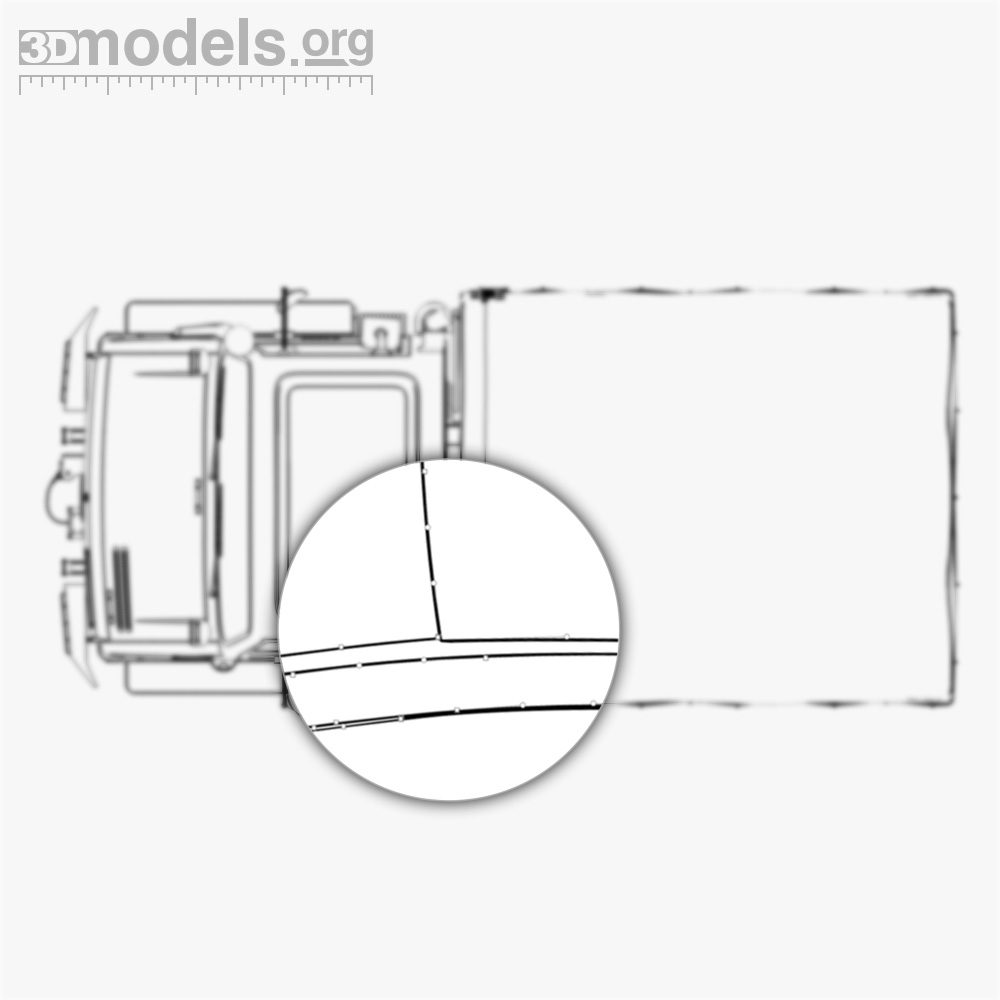 Mercedes-Benz Unimog U4000 Flatbed Canopy Truck 2003 Vector Blueprint ...
