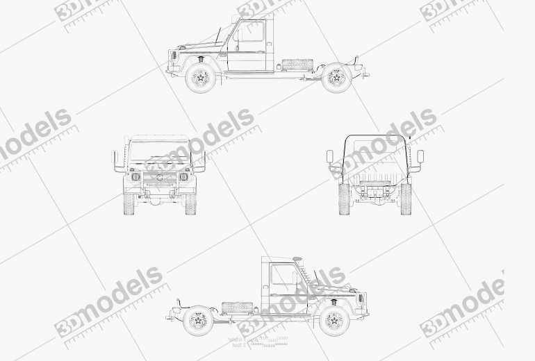 Mercedes-Benz G-class (W463) Single Cab Chassis 2020 Blueprint ...