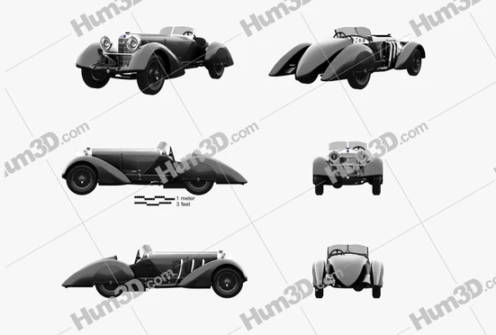Roadster blueprints Download in PNG - 3DModels.org