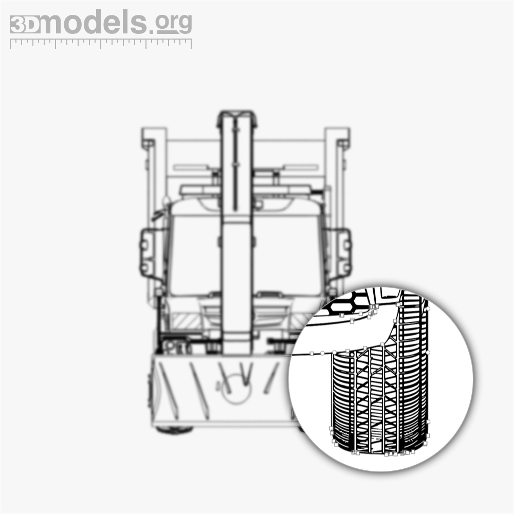 Mercedes-Benz Unimog U530 Paul Snow Plow Truck 2019 Vector Blueprint ...
