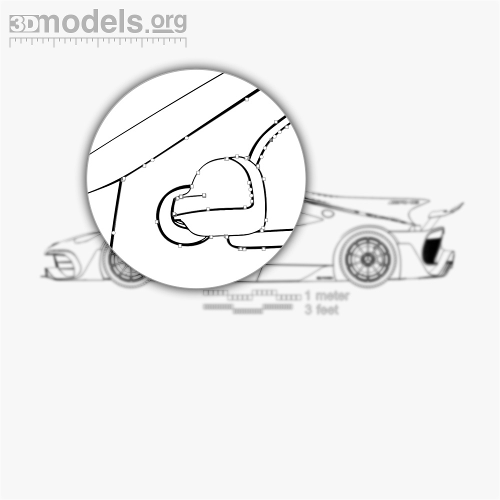 Mercedes-AMG Project ONE 2020 Vector Blueprint - 3DModels.org