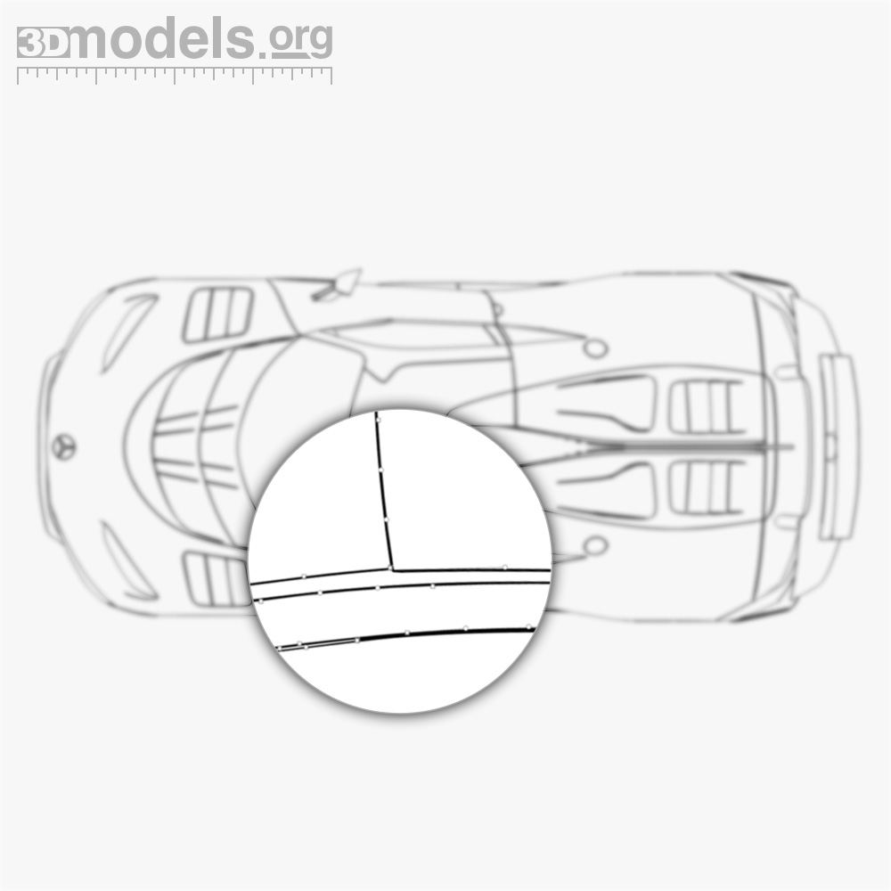 Mercedes-AMG Project ONE 2020 Vector Blueprint - 3DModels.org