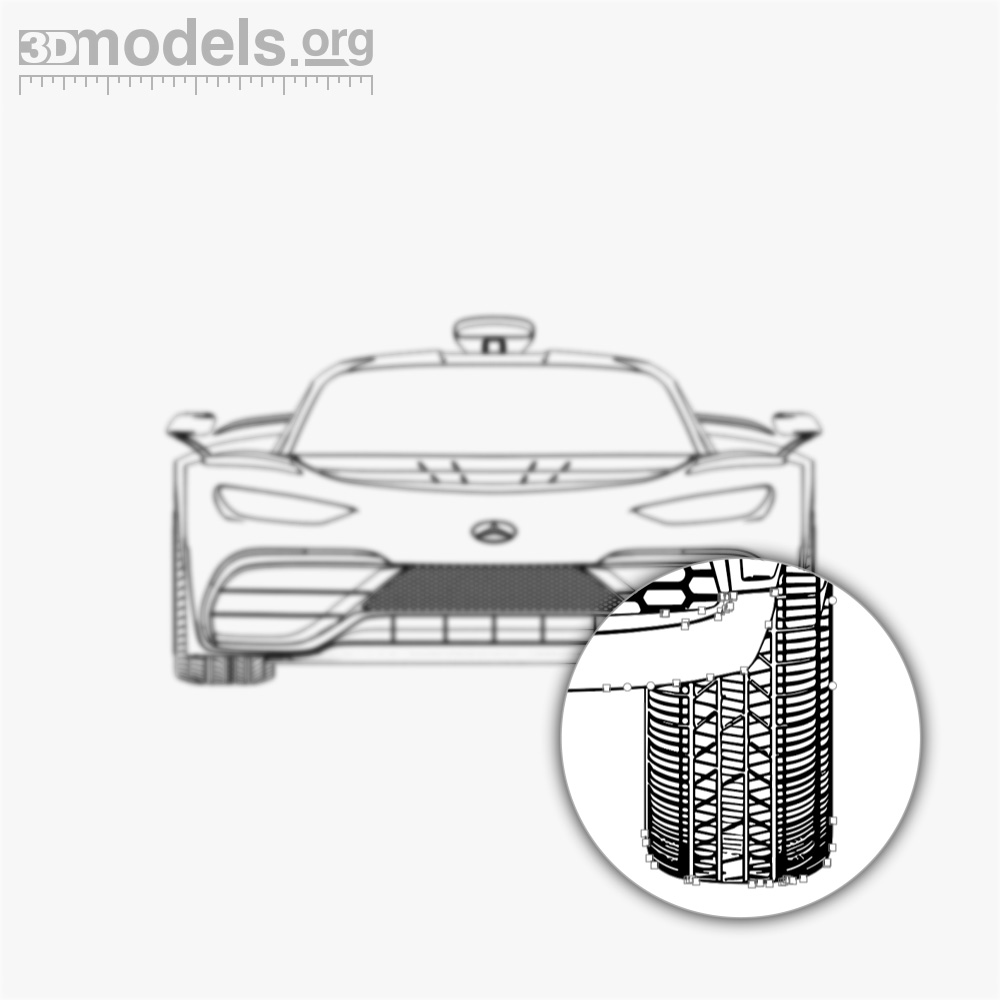 Mercedes-AMG Project ONE 2020 Vector Blueprint - 3DModels.org