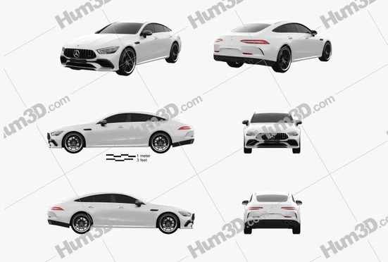 Mercedes amg gt blueprints Download in PNG - 3DModels.org