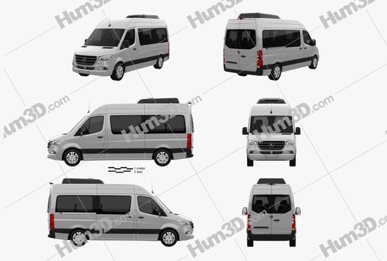 Mercedes Sprinter blueprints Download in PNG - 3DModels.org