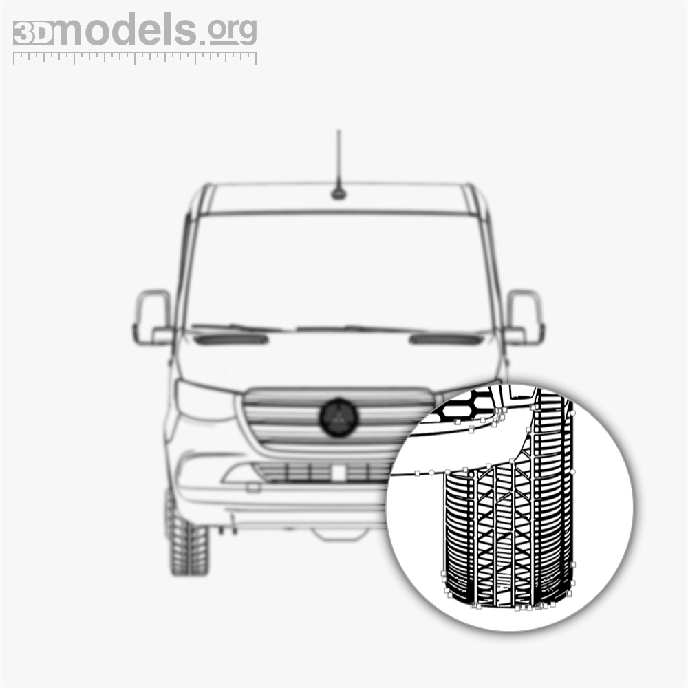 Mercedes-Benz Sprinter (W907) Single Cab Chassis L2 2022 Vector ...