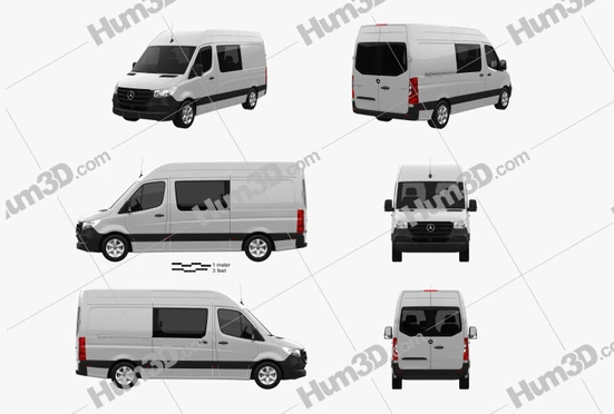 Mercedes Sprinter blueprints Download in PNG - 3DModels.org