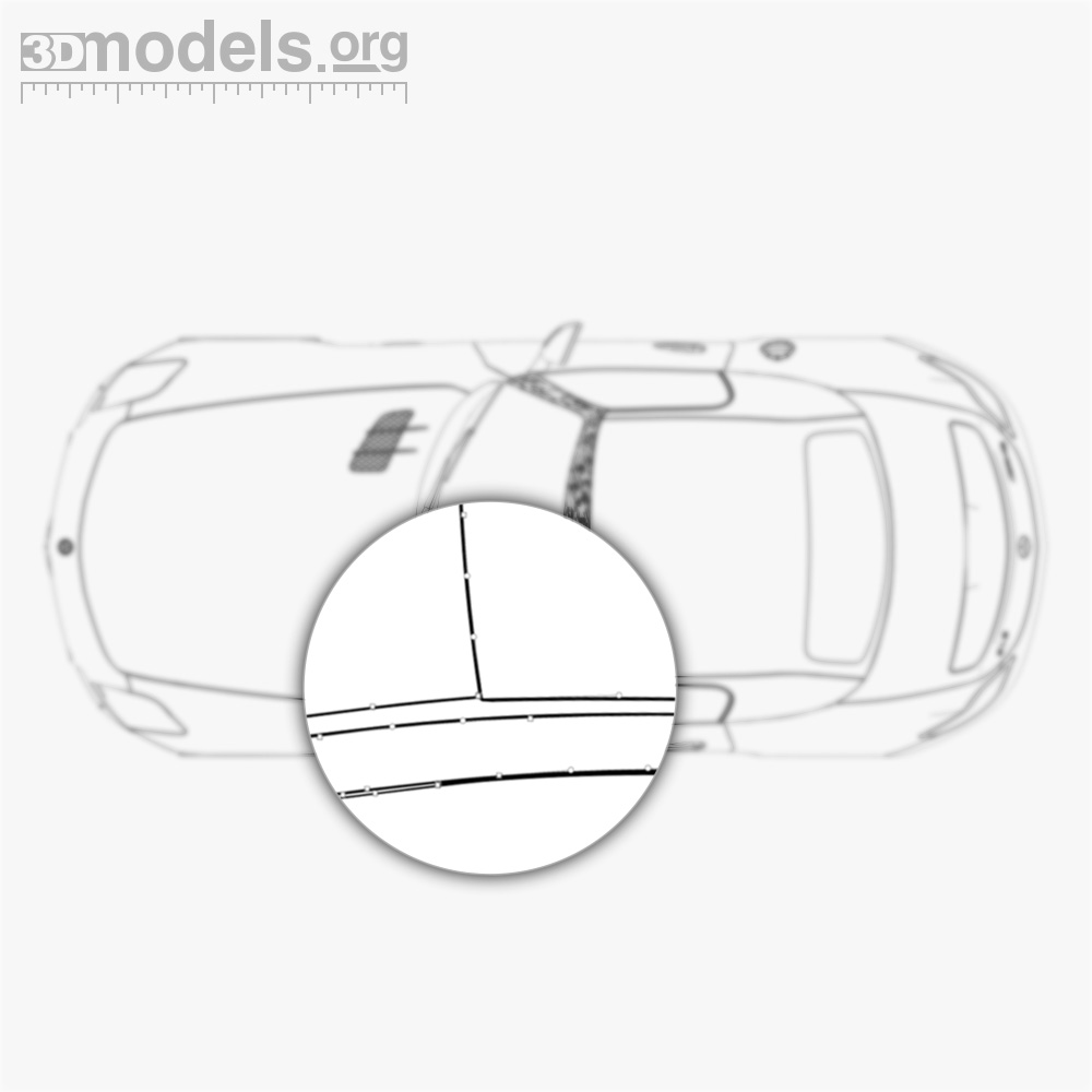 Mercedes-Benz SLS-class Roadster 2014 Vector Blueprint - 3DModels.org