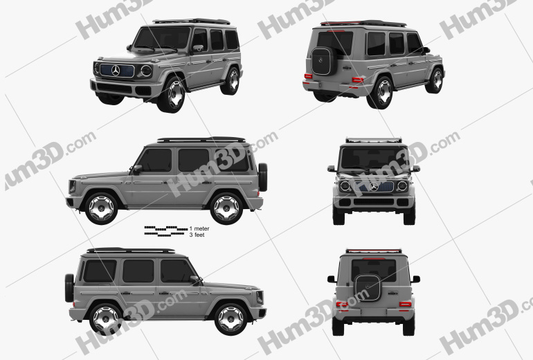 Mercedes-Benz EQG 2022 Blueprint Template - 3DModels.org