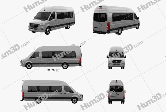 Mercedes Sprinter blueprints Download in PNG - 3DModels.org