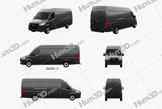 Mercedes Sprinter blueprints Download in PNG - 3DModels.org