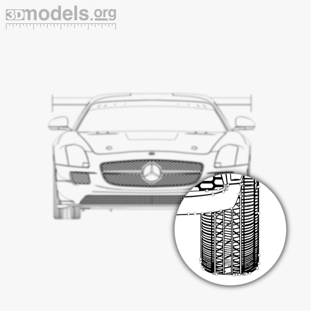 Mercedes-Benz SLS-class AMG GT3 Black Falcon 2014 Vector Blueprint ...