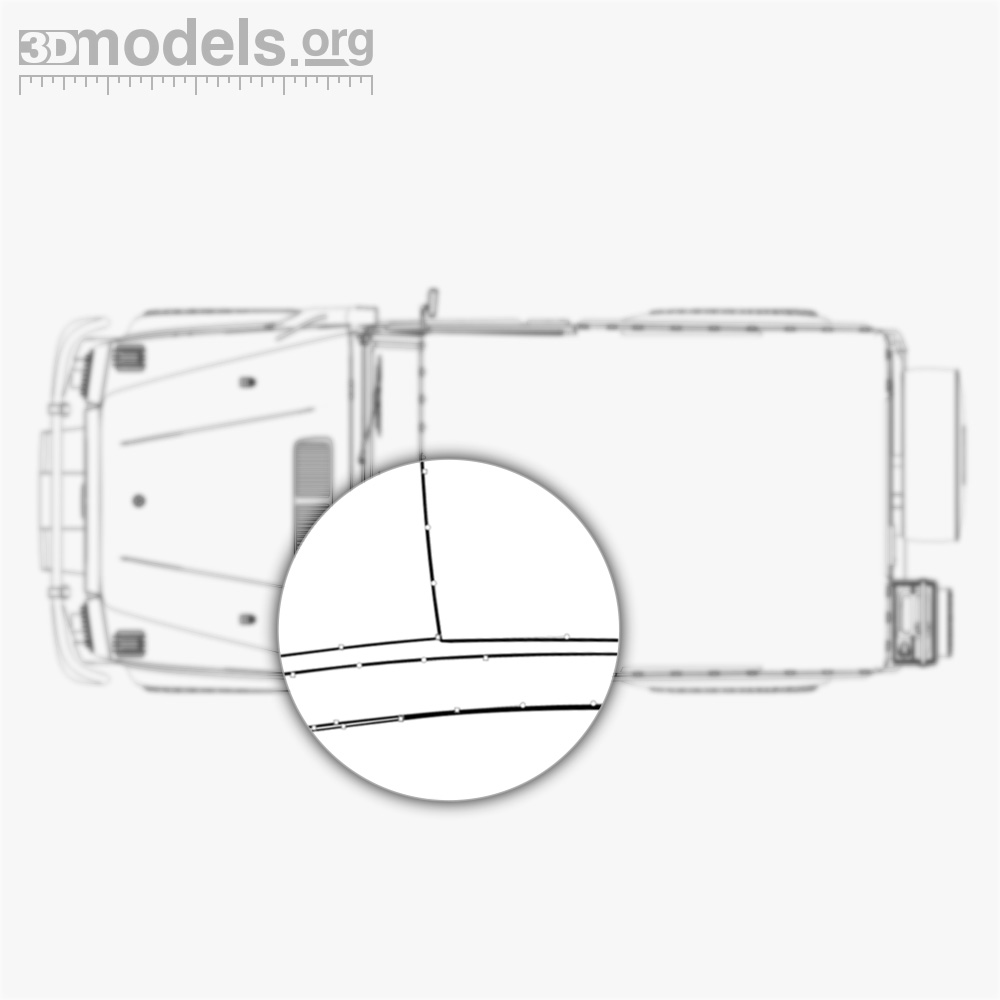 Mercedes-Benz G-class convertible Wolf 1996 Vector Blueprint - 3DModels.org