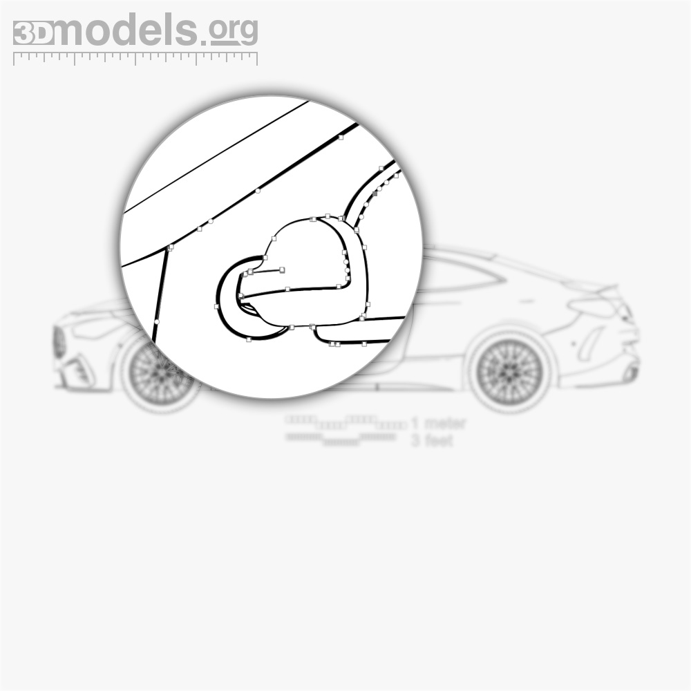 Mercedes-Benz CLE-class coupe AMG 2025 Vector Blueprint - 3DModels.org