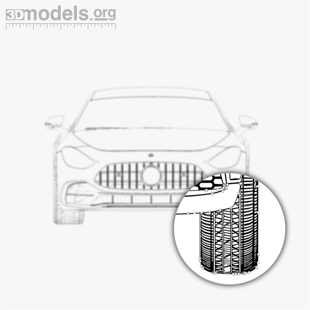 Mercedes-Benz AMG GT coupe 2025 Vector Blueprint - 3DModels.org
