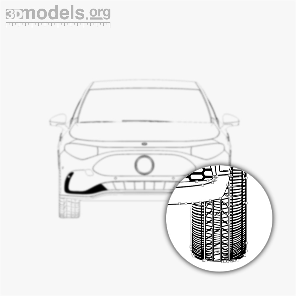 Mercedes-Benz CLA-class sedan 2025 Vector Blueprint - 3DModels.org