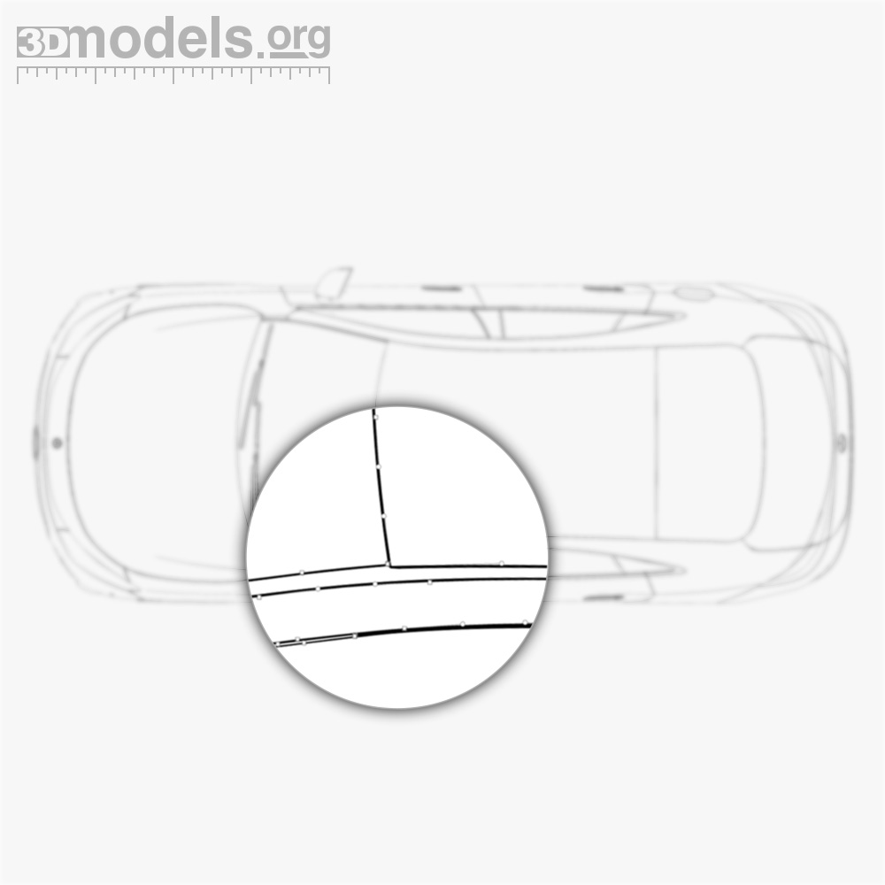 Mercedes-Benz CLA-class sedan AMG Line 2025 Vector Blueprint - 3DModels.org