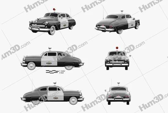 Mercury car blueprints Download in PNG - 3DModels.org