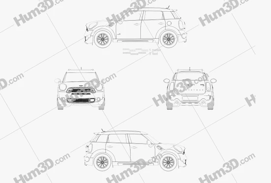 Mini car blueprints Download in PNG - 3DModels.org