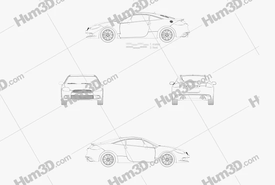 Mitsubishi Eclipse blueprints Download in PNG - 3DModels.org
