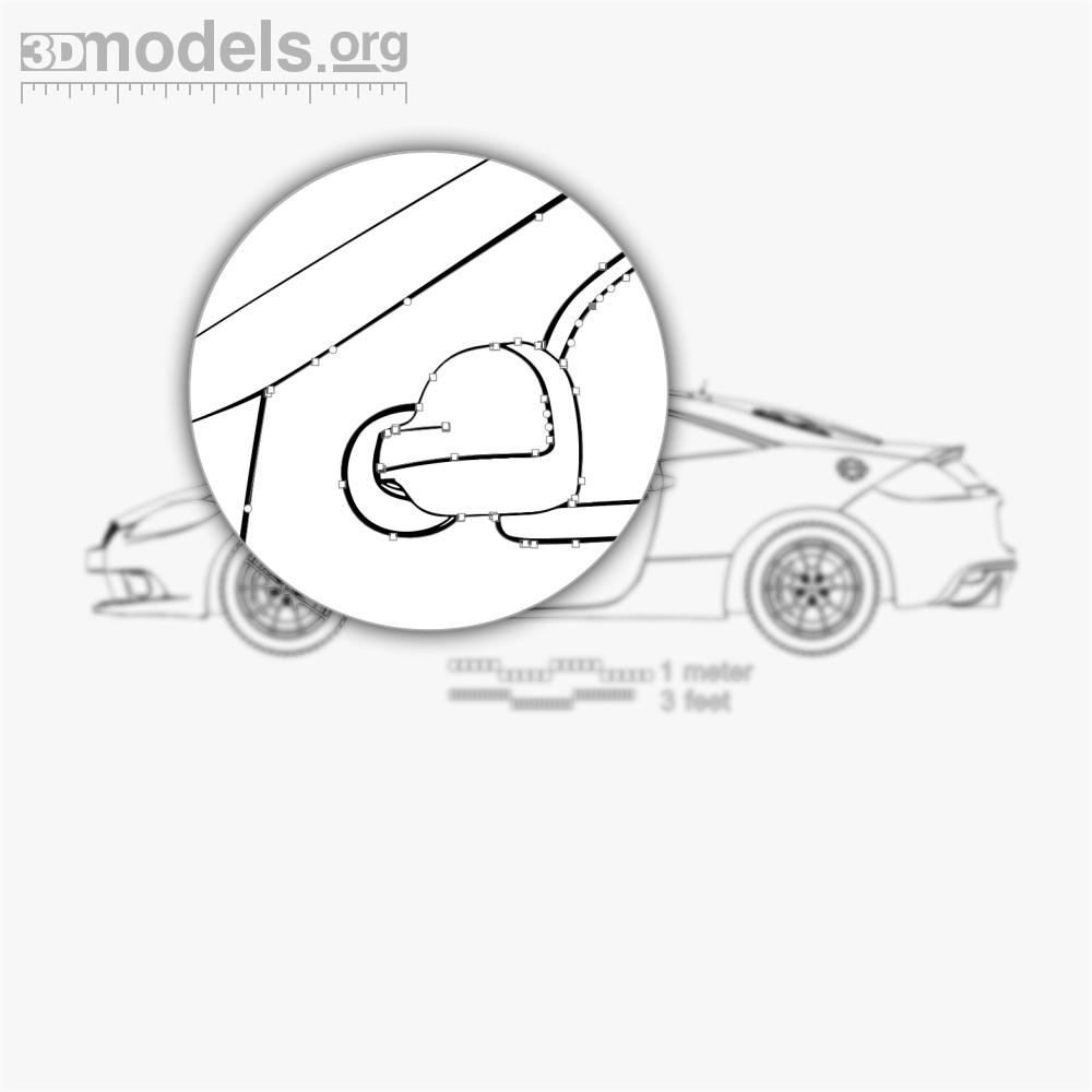 Mitsubishi Eclipse 2015 Vector Blueprint - 3DModels.org