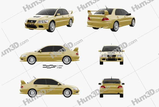 Mitsubishi Lancer blueprints Download in PNG - 3DModels.org