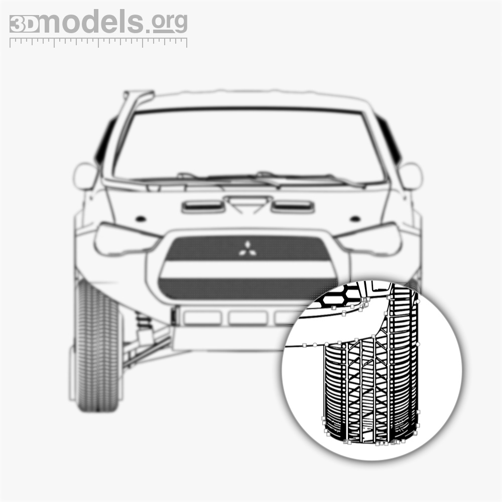 Mitsubishi ASX Dakar Racing 2016 Vector Blueprint - 3DModels.org