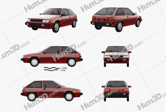 Mitsubishi Mirage blueprints Download in PNG - 3DModels.org