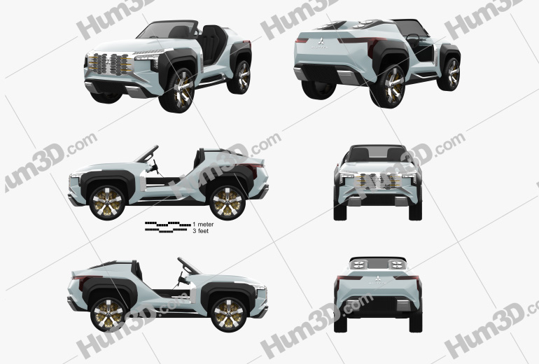 Mitsubishi MI-Tech 2022 Blueprint Template - 3DModels.org