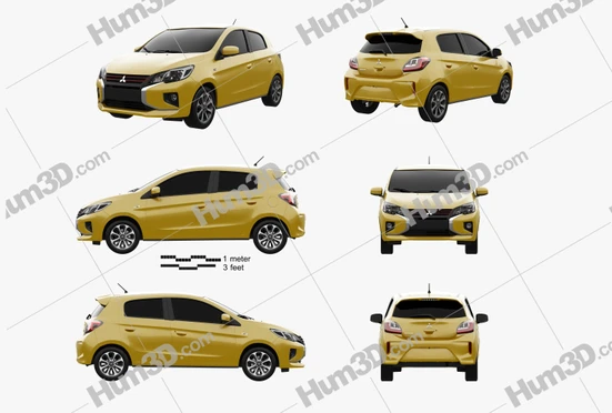 Mitsubishi Mirage blueprints Download in PNG - 3DModels.org