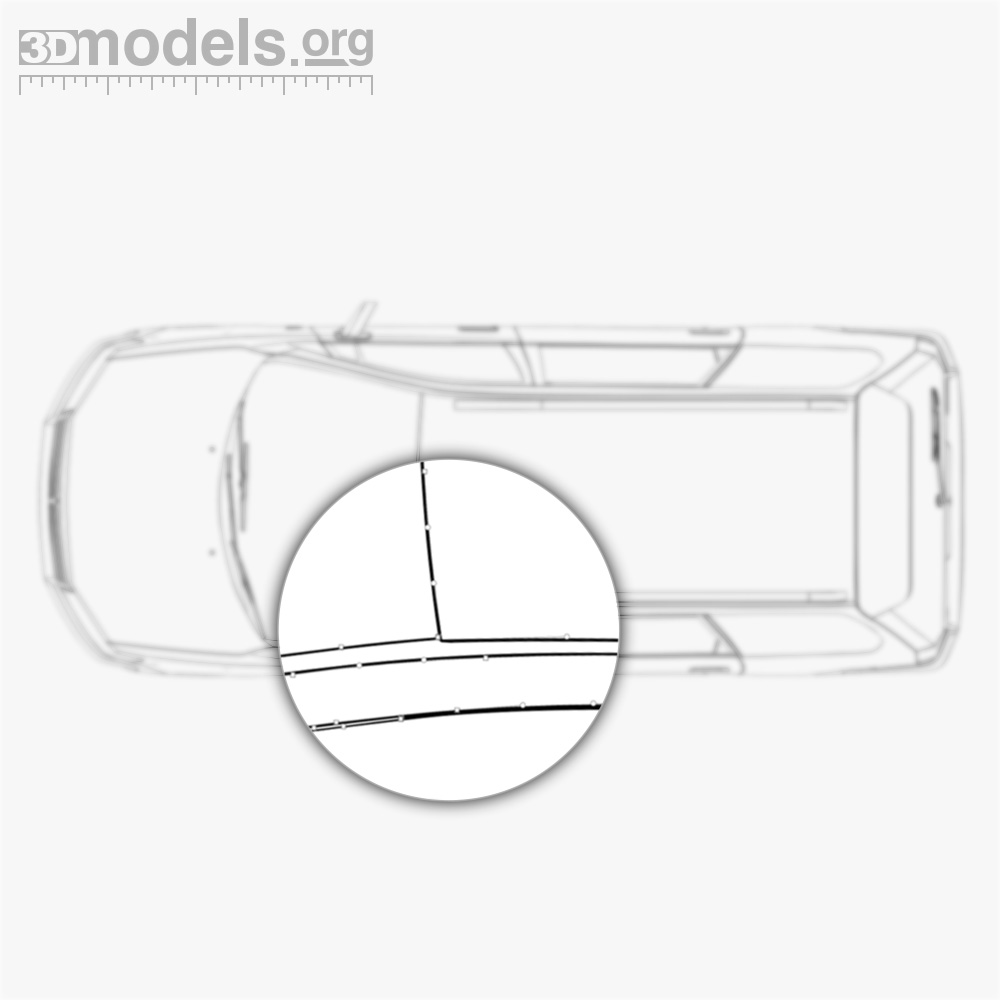 Mitsubishi Chariot Grandis 2000 Vector Blueprint - 3DModels.org