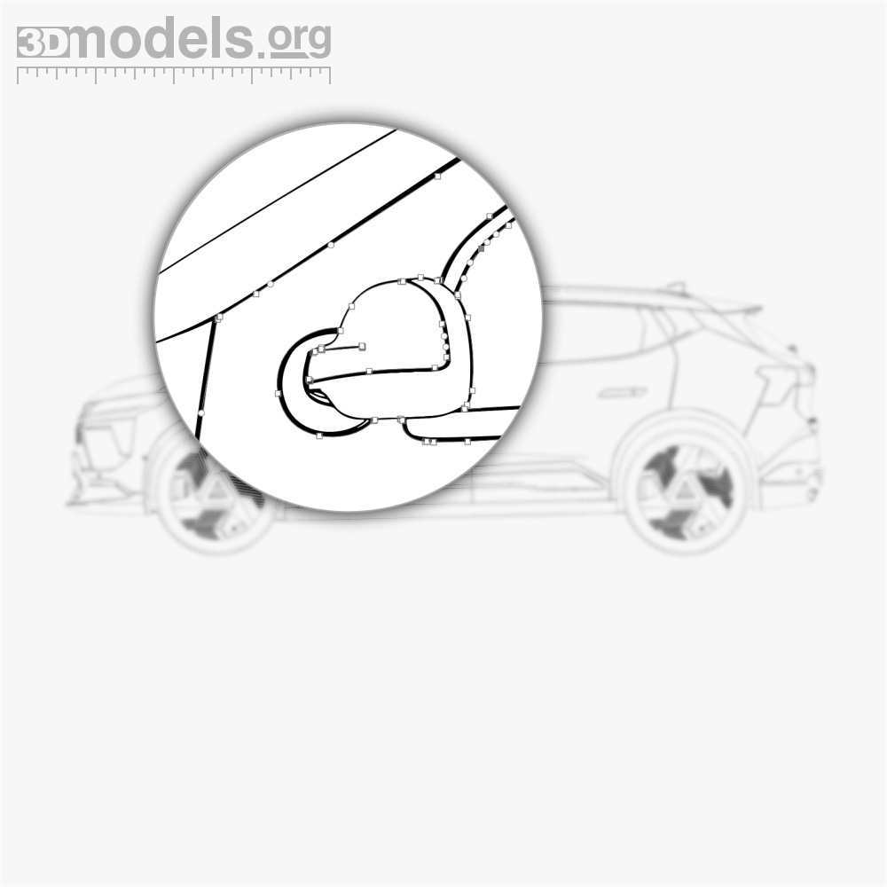 Mitsubishi Eclipse Cross EV 2025 Vector Blueprint - 3DModels.org