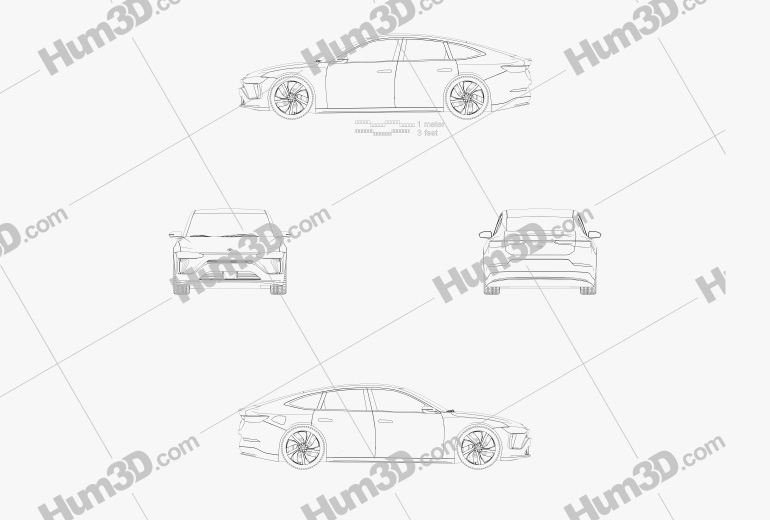 NIO ET Preview 2019 Blaupause - 3DModels.org