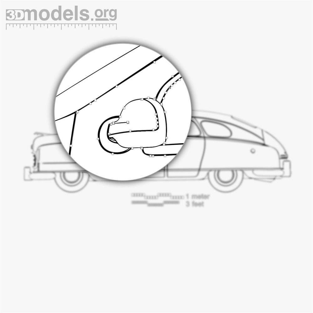 Nash Ambassador 1949 Vector Blueprint - 3DModels.org