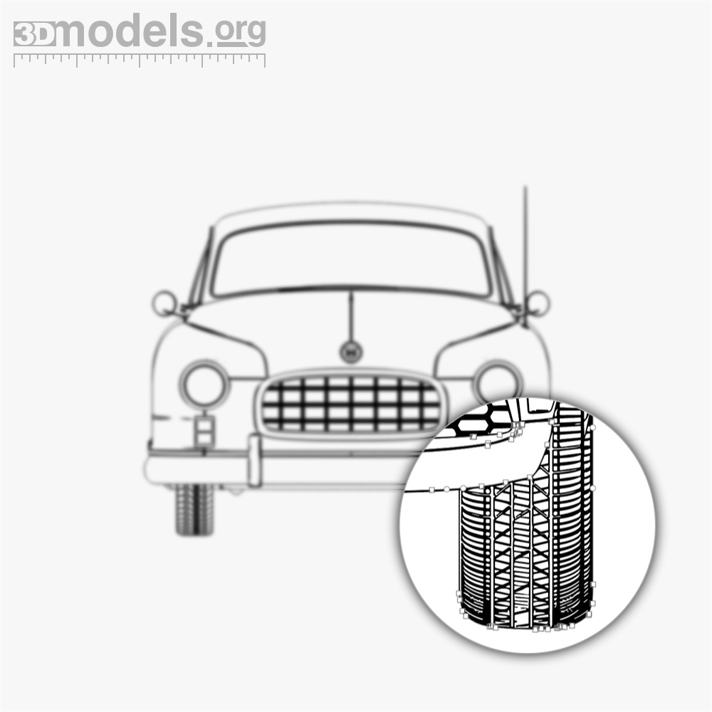 Nash Ambassador 1949 Vector Blueprint - 3DModels.org